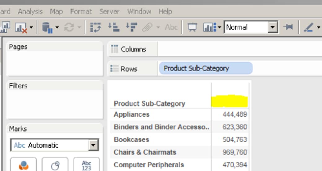 Tableau Tip: Measure in Report, No Column Heading Showing | Senturus