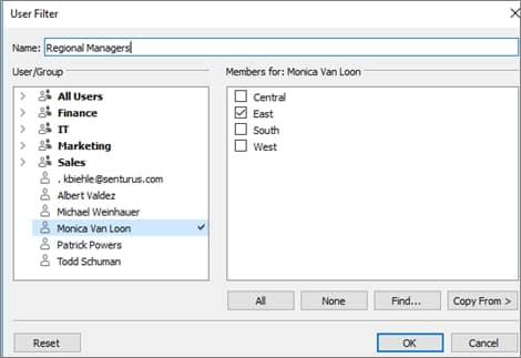 Securing and Filtering Data by User in Tableau | Senturus